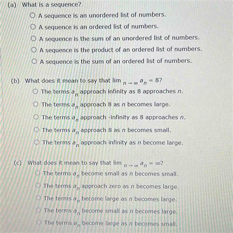 Solved What Is A Sequence A Sequence Is An Unordered List Of Numbers