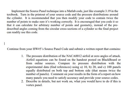 Solved Implement The Source Panel Technique Into A Matlab