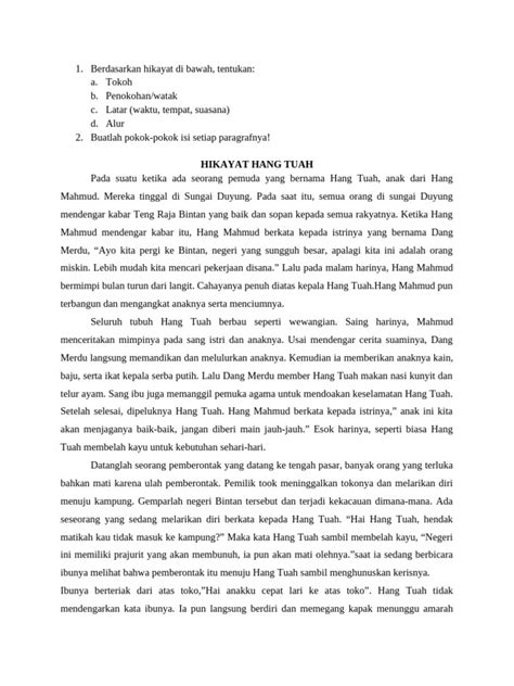 X Hikayat Analisis Teks Hikayat Pdf