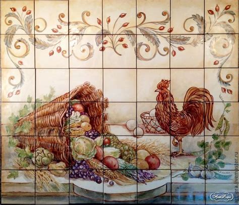 Плитка и изразцы: Роспись плитки Фартук для кухни " Кантри" в интернет ...