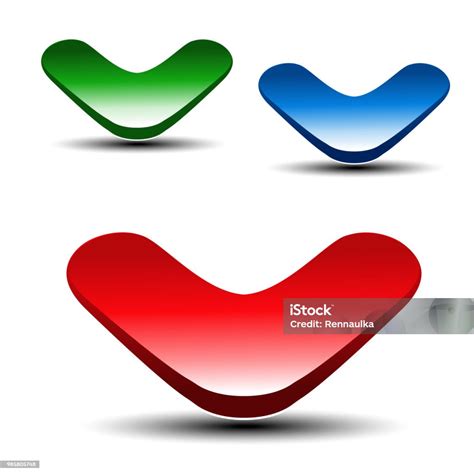 흰색 바탕에 3d 빨간색 녹색 및 파란색 화살표 벡터 간단한 화살표 단추입니다 웹 링크 또는 포인터입니다 다음 다운로드 읽기의