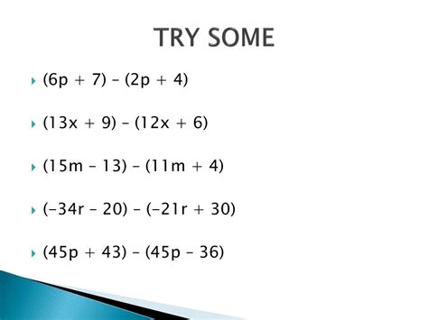 Ppt Adding Subtracting Binomials With Polynomials Powerpoint Presentation Id 2335437