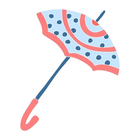 Premium Vector Open Umbrella Decorated With Polka Dots Hand Drawn