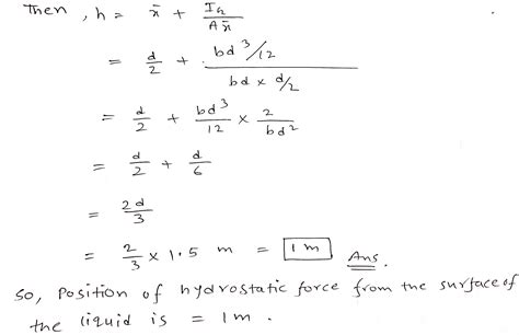 Solved Explain Hydrostatic Thrust And The Centre Of Pressure On The
