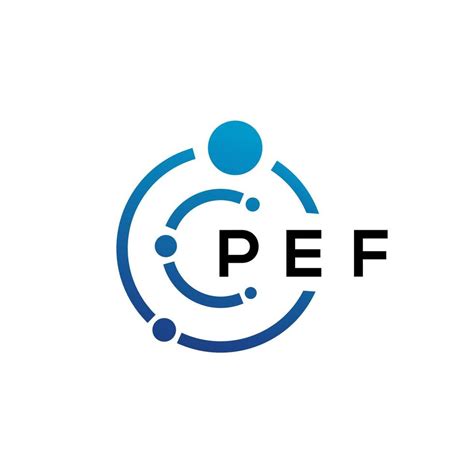 Pef Letter Technology Logo Design On White Background Pef Creative