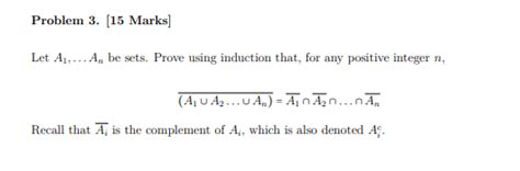 Solved Let 𝐴1 𝐴𝑛 Be Sets Prove Using Induction