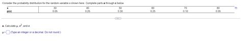Consider The Probability Distribution For The Random Chegg