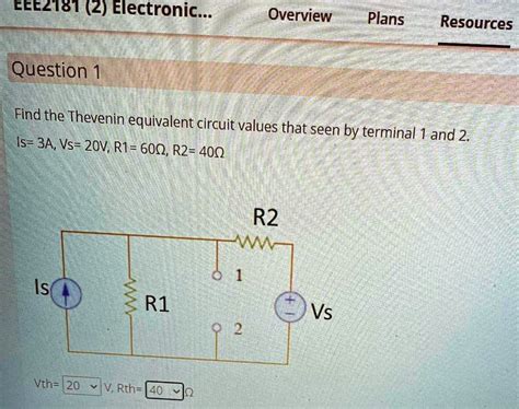 VIDEO Solution EEEZ18 2 Electronic Overview Plans Resources Question