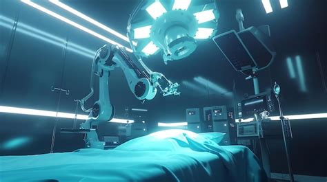 A Robotic Arm In An Operating Room Premium Ai Generated Image A Robotic Arm In An Operating Room Premium Ai Generated Image
