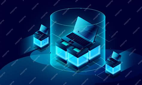 Premium Vector Laptop Analysis Processing Cloud Services Concept File Backup And Saving