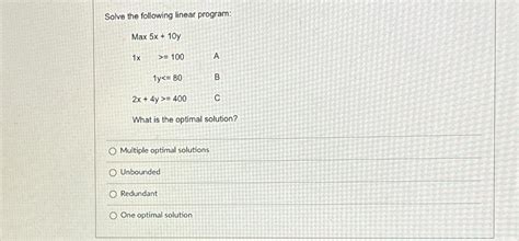 solved solve the following linear
