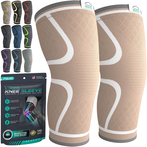 Modvel Compression Knee Brace For Women And Men 2 Pack Knee Brace For