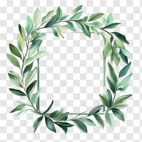 Olive Leaf Frame Vector Design Image White Background Leats Rounds