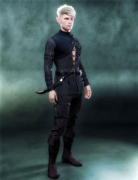 A Male In A Black Outfit And Boots Standing With His Hands On His Hipss