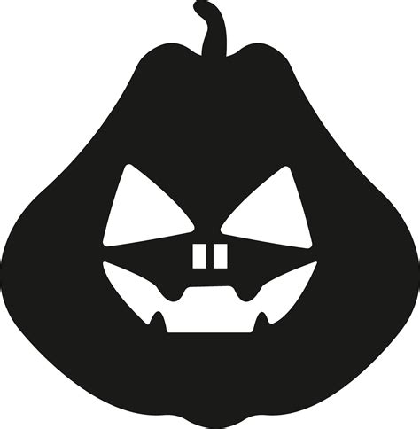 Funny Halloween Pumpkin Face Icon Flat Style Scary Face Isolated