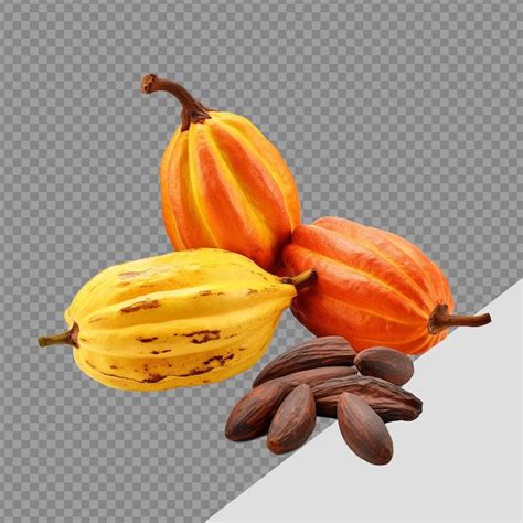 Premium PSD Ripe Cocoa Fruits Png Isolated On Transparent Background
