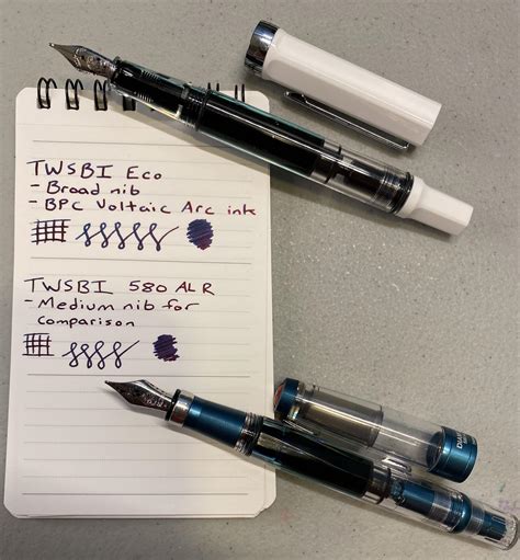 Npd Twsbi Eco Broad Nib Comparison With The Medium Nib R