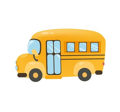 학교 버스로 돌아가는 개념 이 그림은 노란색 학교 버스를 묘사합니다 프리미엄 벡터