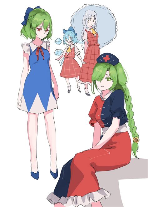 Cirno Kazami Yuuka Yagokoro Eirin And Kazami Yuuka Touhou And 1 More Drawn By Tohoyuukarin