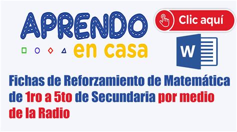 Fichas Adicionales De Reforzamiento Del Área De Matemática De La