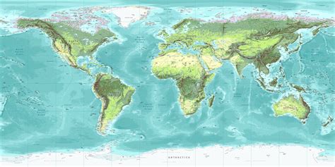Detailed Physical World Map Equirectangular Projection 26188533 Vector Art At Vecteezy