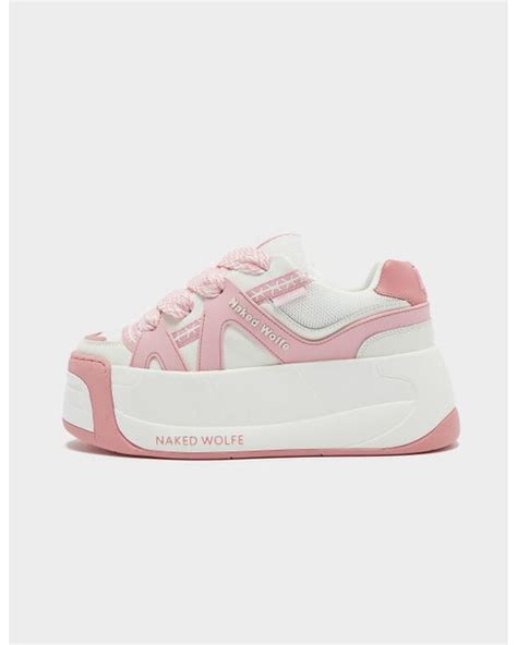 Naked Wolfe Leather Slider Chunky Trainers In White Lyst UK