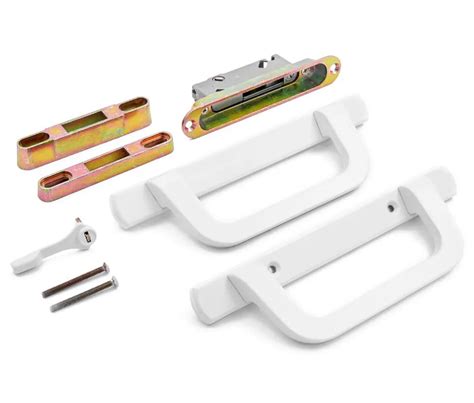 85 White Pgt Sliding Glass Patio Door Complete Handle Set