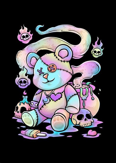Kawaii Pastel Goth Cute Creepy Unicorn Grim Reaper Rainbow Clouds Artofit