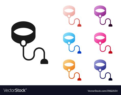 Black Retractable Cord Leash With Carabiner Icon Vector Image