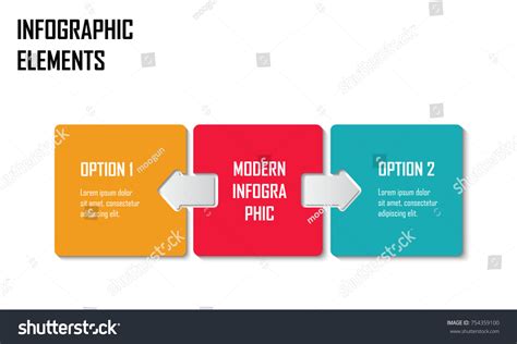 Modern Infographic Flow Chart Box Design เวกเตอรสตอก ปลอดคาลขสทธ