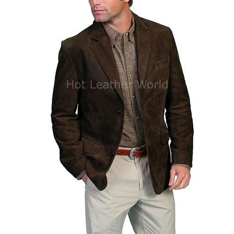 Elegant Suede Leather Men Blazer Hotleatherworld