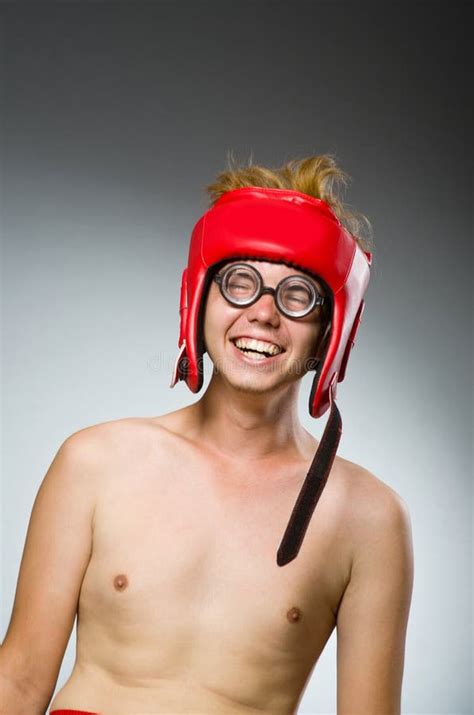 Funny Nerd Boxer In Sport Stock Image Image Of Fight 46690147