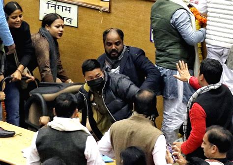 Ruckus Created By Aap Councillors Unfortunate Bjps Mayor Candidate