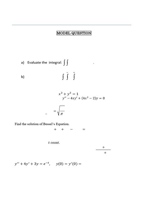 Calulus Ii Model Question Pdf Functions And Mappings Physics