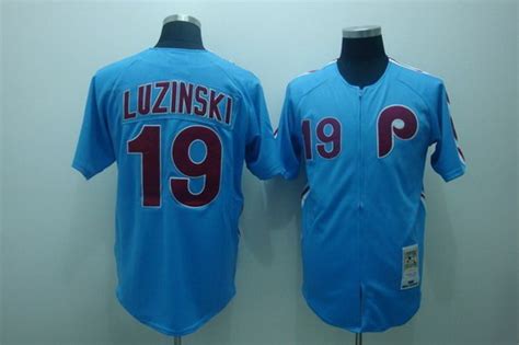 Philadelphia Phillies 19 Greg Luzinski 1980 Blue Throwback Jersey On