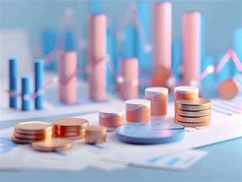 Colorful 3d Rendered Business Presentation With Economic Data