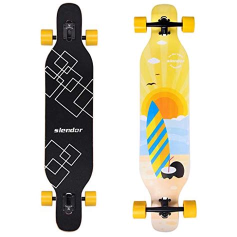 Slendor Longboard Skateboards 42 Inch Drop Through Deck Complete Maple