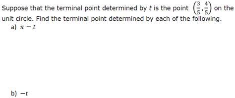 Solved On The Suppose That The Terminal Point Determined By Chegg