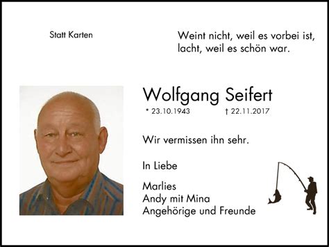 Traueranzeigen Von Wolfgang Seifert Trauer In NRW De