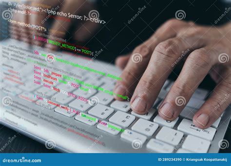 Software Developer Or Programmer Coding Program With Laptop Create