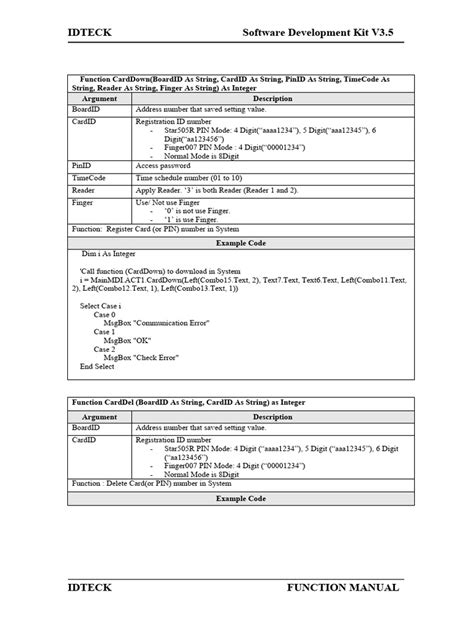 Sdk Funnction Manual Ver35 Pdf String Computer Science Personal Identification Number