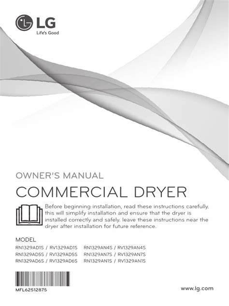 Lg Commercial Dryer Owners Manual Pdf Clothes Dryer Duct Flow