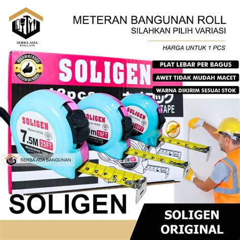 Jual Meteran Bangunan Roll Soligen Alat Ukur Rol Measuring Tape