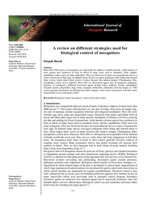 Pdf A Review On Different Strategies Used For Biological Control Of