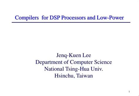 ppt compilers for dsp processors and low power powerpoint