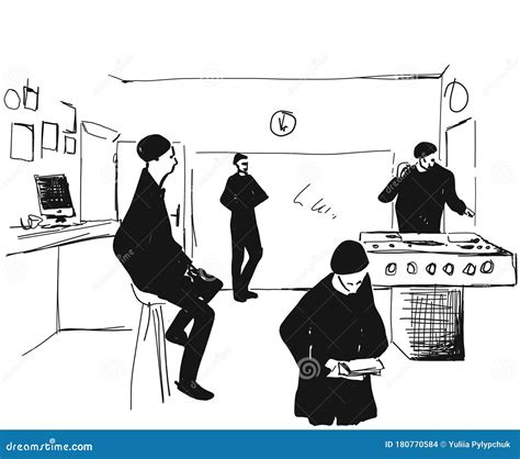 Social Isolation Stay At Home Person In Interior Stock Vector Illustration Of Sketch Human