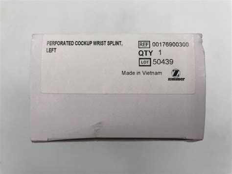 Zimmer 00176900300 Perforated Cockup Wrist Splint Left Gb Tech Usa