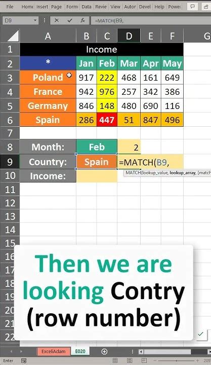 2d lookup index and match functions excel insta styl 20 youtube