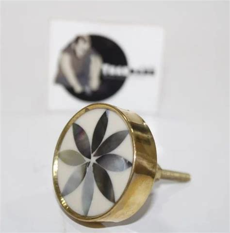 Mother Of Pearl Inlay Knob Brass Coated Resin And Mop Knob Cabinet Knob
