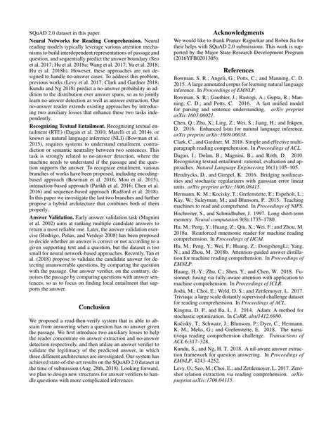 Read Verify Machine Reading Comprehension With Unanswerable Questions